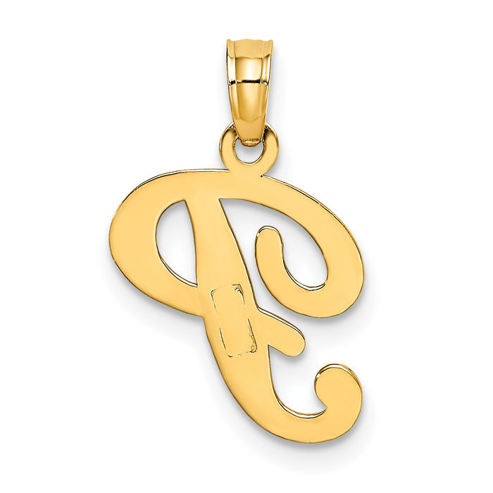 10K Solid Yellow Gold Letter P Initial Necklace | eBay