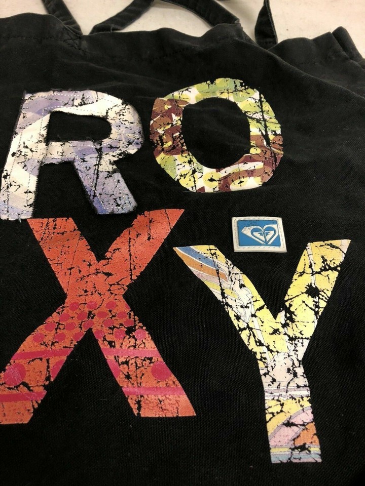 Black Roxy Bag Handbag Book Bag Carrier Skater Chick Bag Purse Tote ...