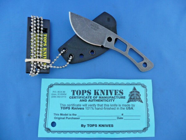TOPS Backup Knife 1095 Carbon Steel Kydex Neck Sheath Tbkp-01 for sale ...