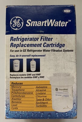 GE SMARTWATER MWF REFRIGERATOR WATER FILTER CARTRIDGE, MWF GWF HWF ...