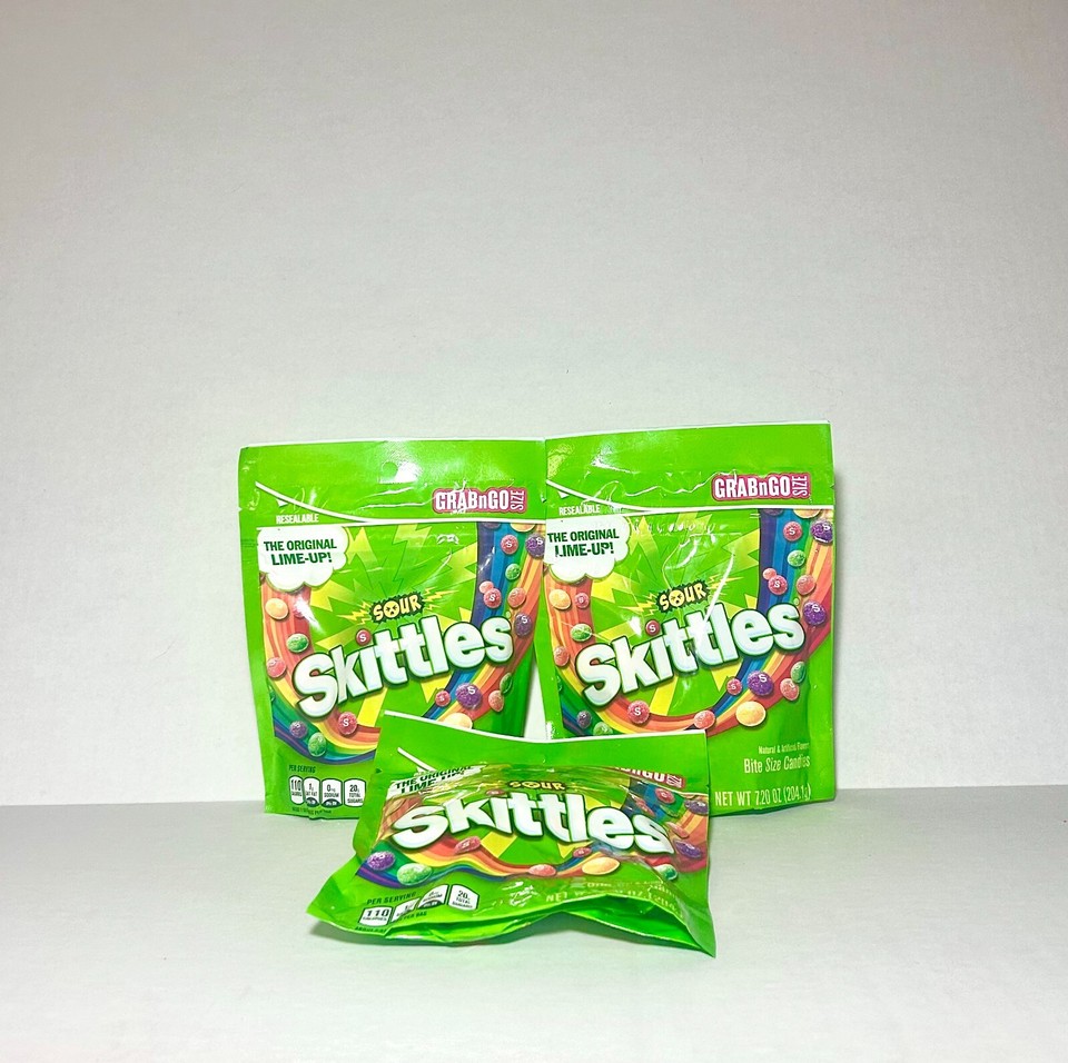 Sour Skittles Bulk Sour Candy Chewy 7.2oz GrabnGo Size Bags Lime Plus ...