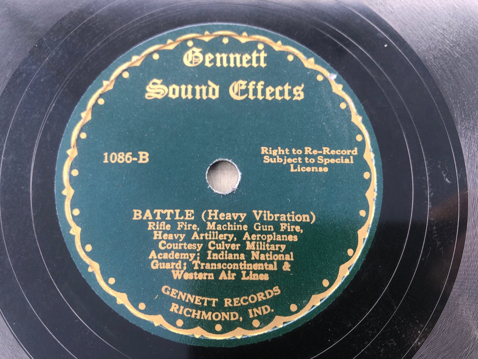 Gennett Sound Effects – 78rpm Single 10-inch Gennett Records #1086 ...