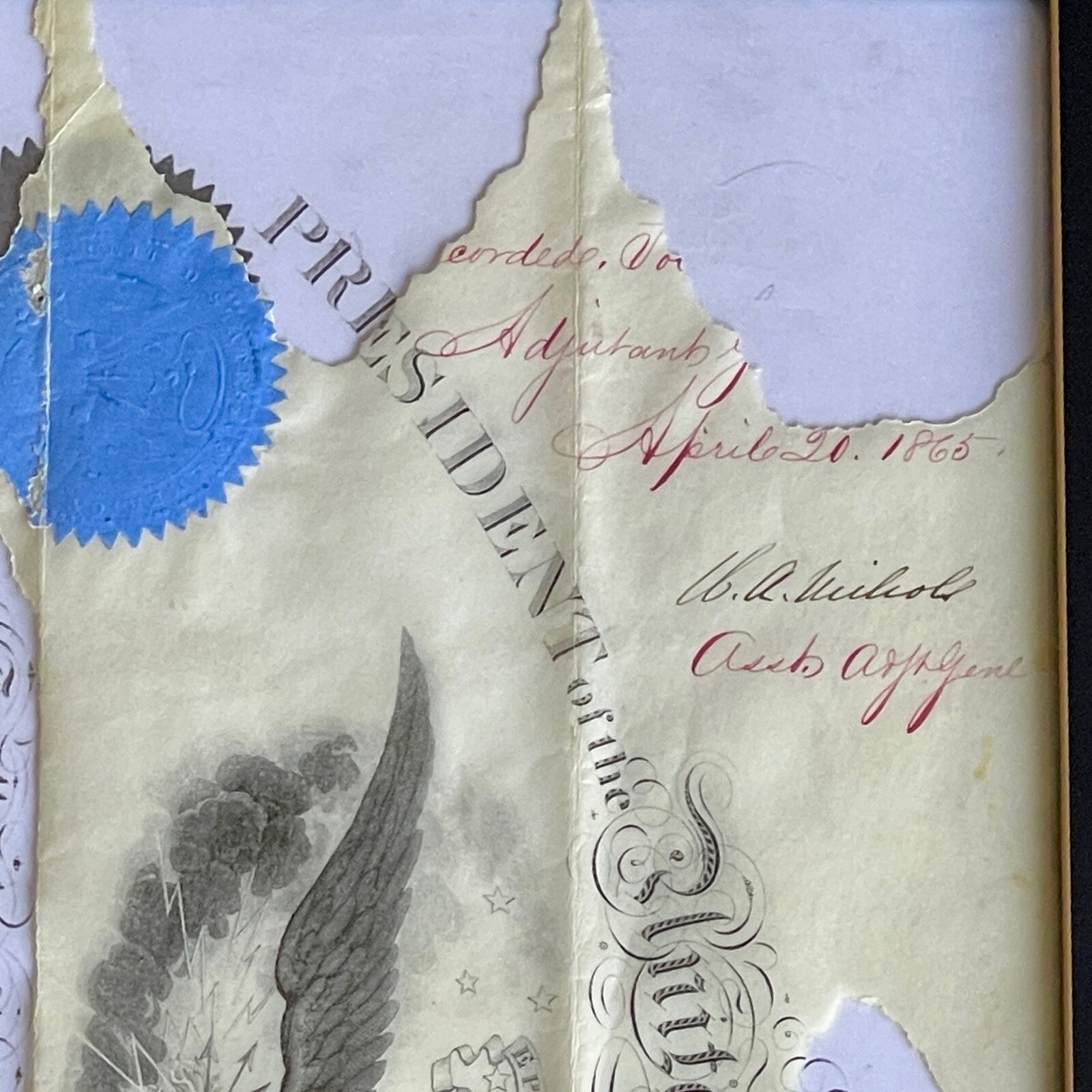 GEORGE CUSTER * PSA * Autograph MAJOR GEN. Promotion Signed by ANDREW ...