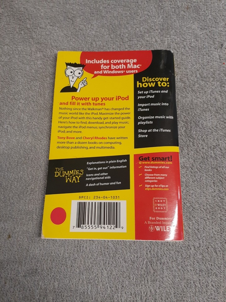 iPod and iTunes For Dummies (Pocket Edition) by Tony Bove | eBay