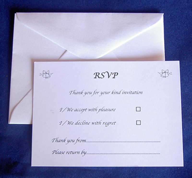 Invitations With Rsvp Cards And Envelopes Personalised Wedding