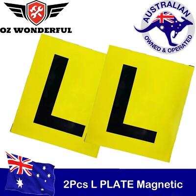 2Pcs L PLATE YELLOW L PLATES Reusable Peel and stick DRIVER LEARNER ...