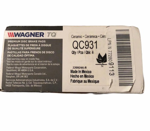 Wanger TQ Ceramic Premium Disk Brake Pads QC931-( New) | eBay