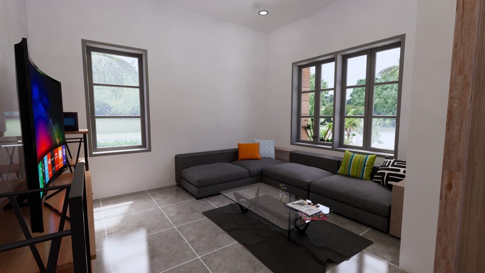 27x30 Feet Small House Plan 8x9 Meter 2 Beds 1 Bath Shed Roof PDF (A4 ...