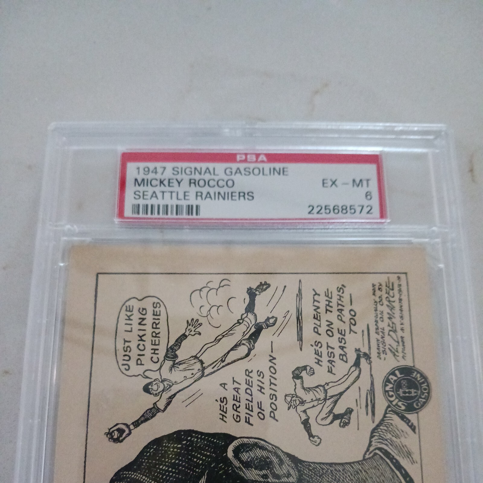 1947 Signal Gasoline Mickey Rocco PSA 6 Graded Card PCL Seattle ...