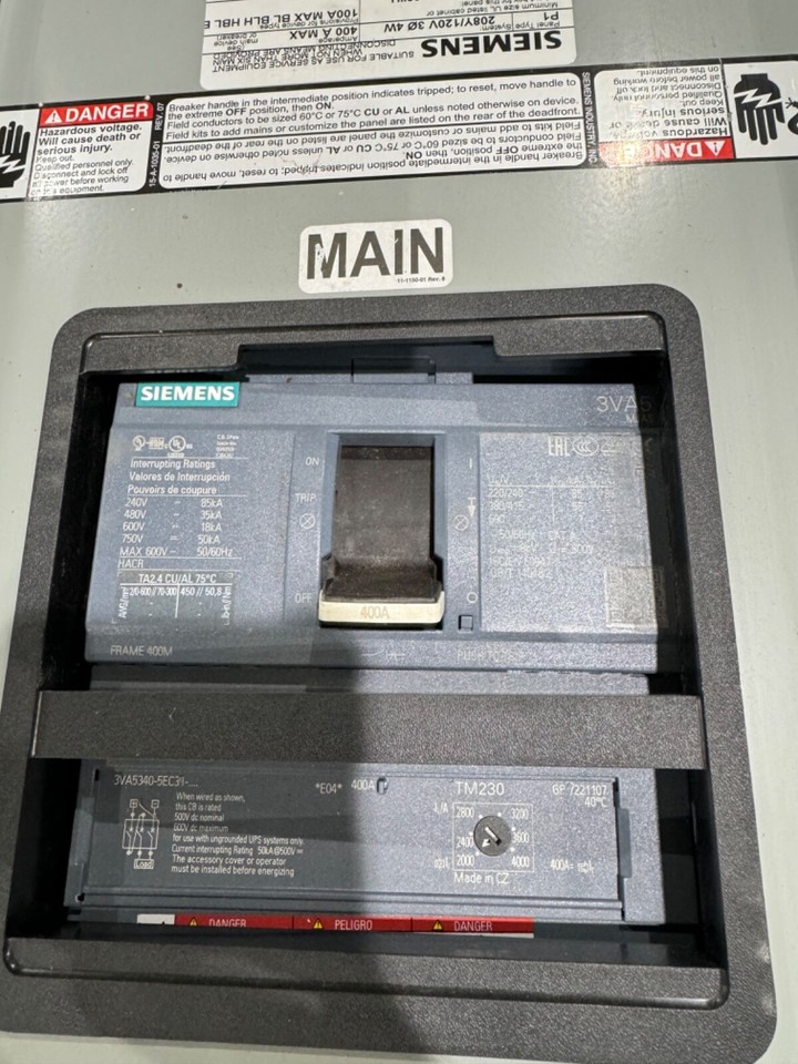 NEW 400 Amp Panel Panelboard 480V/277V 208V 120V main breaker 300 | eBay
