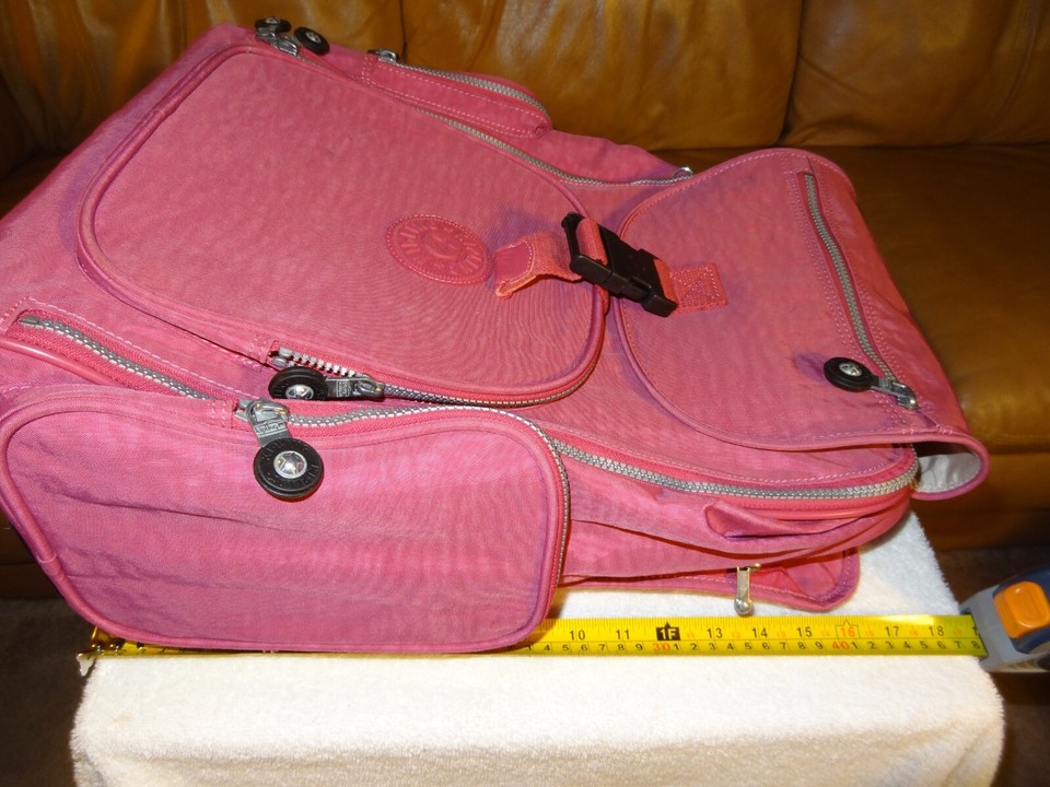 Kipling Pink Wheeled / Rolling Backpack / Bag / Luggage | eBay
