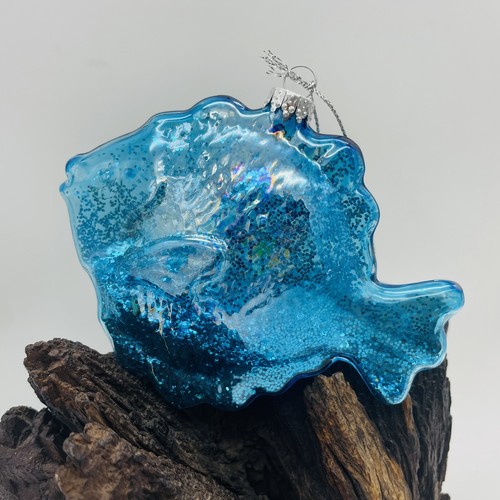 Blue Fish Ornament With Silver Glitter Inside | eBay