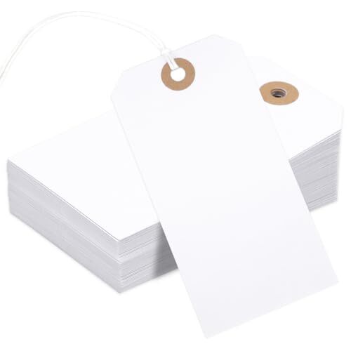 150PCS Blank Shipping Tags 4 3/4 x 2 3/8 inches Manila Label Tags with ...