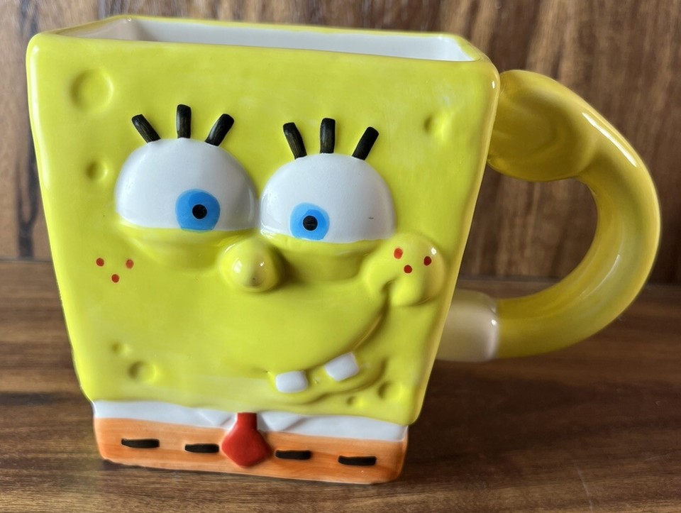 SpongeBob SquarePants Ceramic 3D Shape Figural Mug Cup Viacom 2007 ...