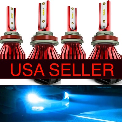 BLUE H11 + H8 Led Conversion Bulbs For Honda HR-V 2019-2022 HRV LOW ...