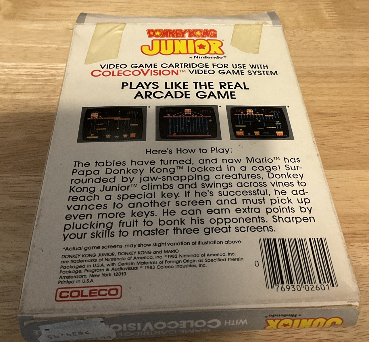 Donkey Kong Jr. (ColecoVision) Game Complete in Box with Manual - 1983 ...
