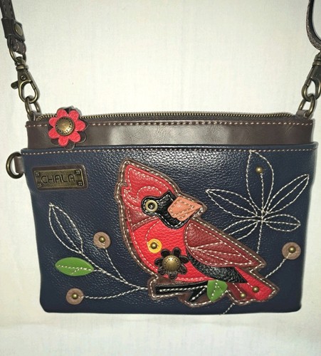 Women's Small Faux Leather Chala Crossbody Handbag Purse Navy Blue Red ...