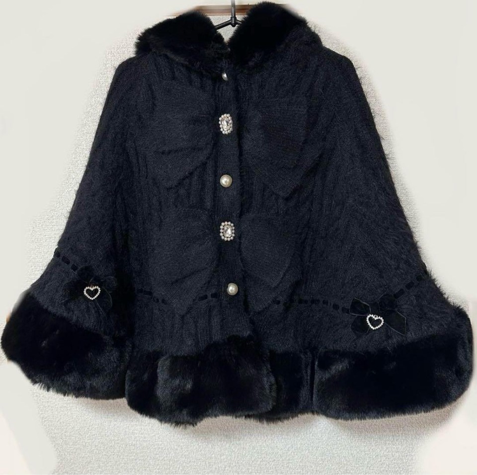 LIZ LISA Black Poncho Cape Coat | eBay