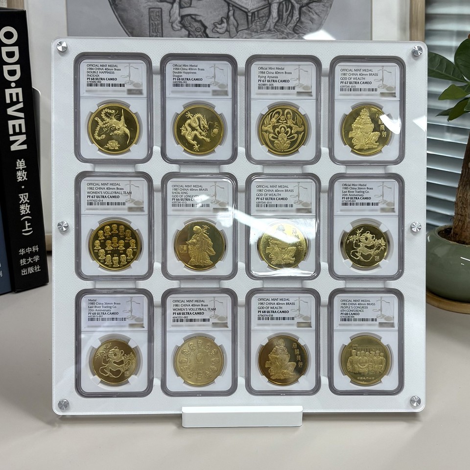 12CT Acrylic Display Stand Case Holder for NGC Graded Coin Slab Storage ...