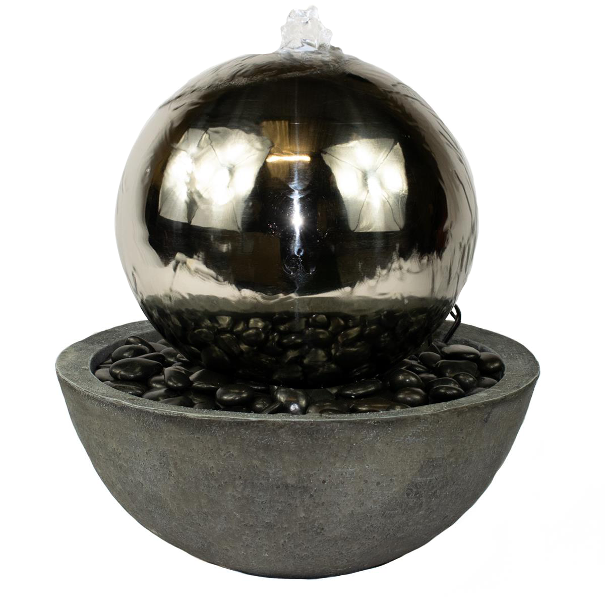 50cm+Stainless+Steel+Sphere+%26+Resin+Bowl+Water+Feature+With+Led%27s ...