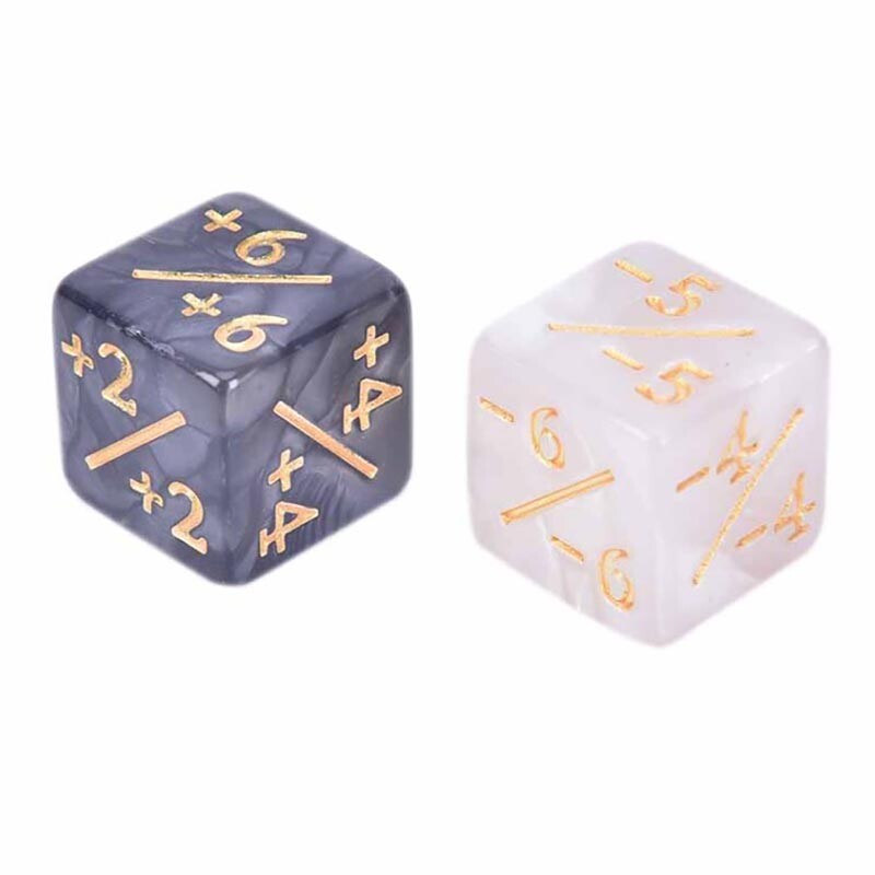 10x 14mm 6 Side Counting Dice +1/-1 Dice Kids Toy For Gathering Game ...