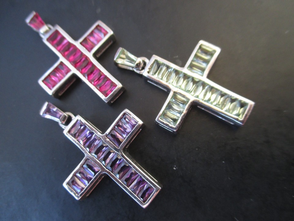 STERLING SILVER LOVELY CROSS BLESSED IN JERUSALEM #12 | eBay