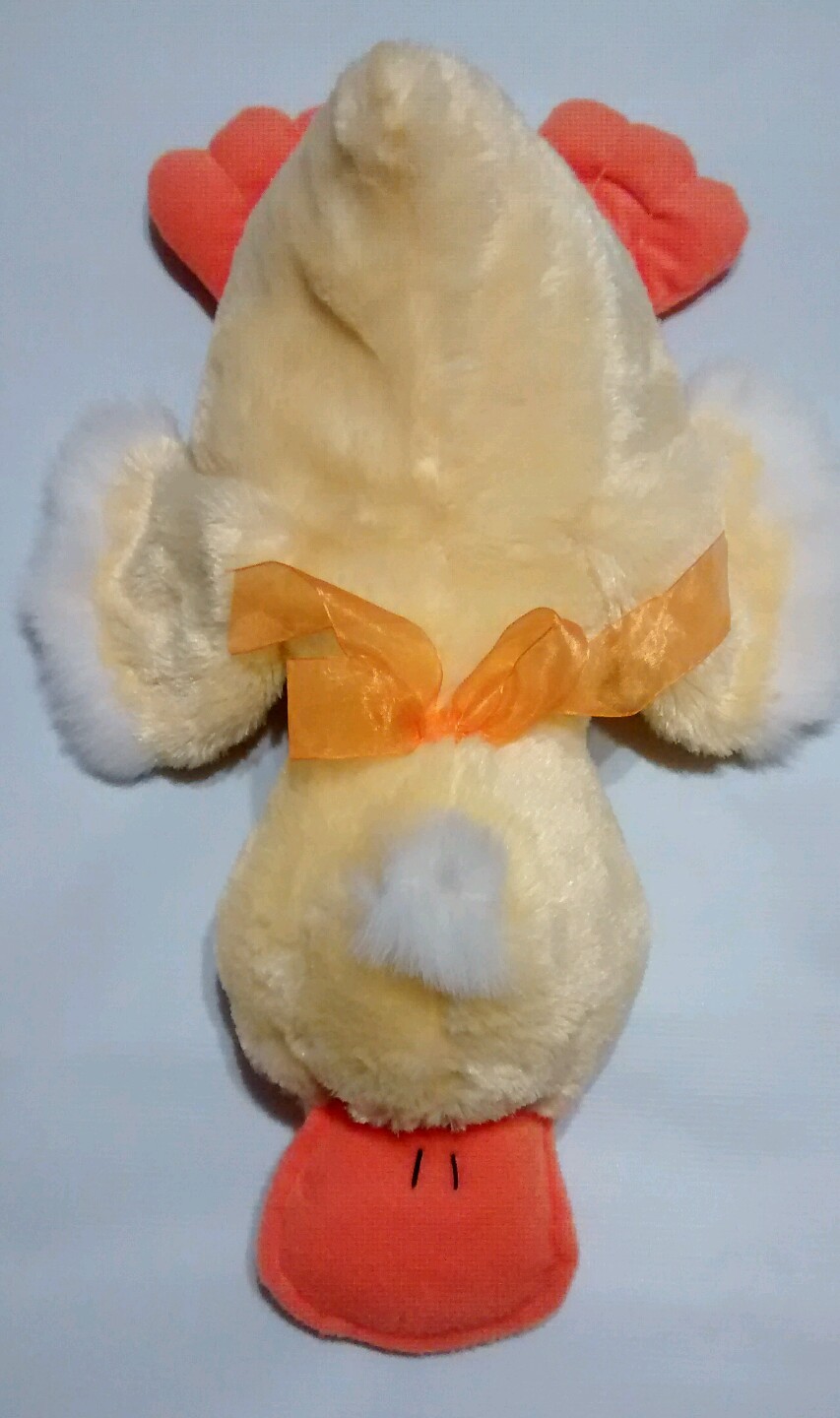 Goffa Lg Duck Yellow Orange White Tipped Wings Lying Down 18" Plush ...