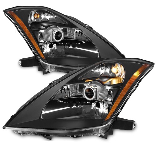 Fit Nissan 03-05 350Z Black Housing Replacement Headlights ( HID Models ...