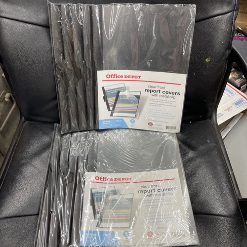 OFFICE DEPOT CLEAR FRONT REPORT COVERS WITH METAL CLIP 10 Total S8 ...