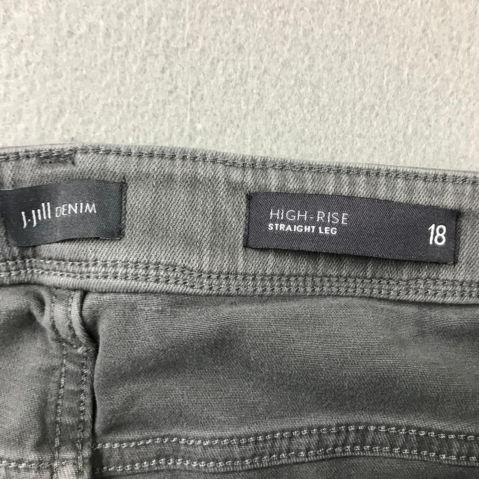 J Jill Jeans Womens 18 Gray Denim Stretch High Rise Straight Light ...