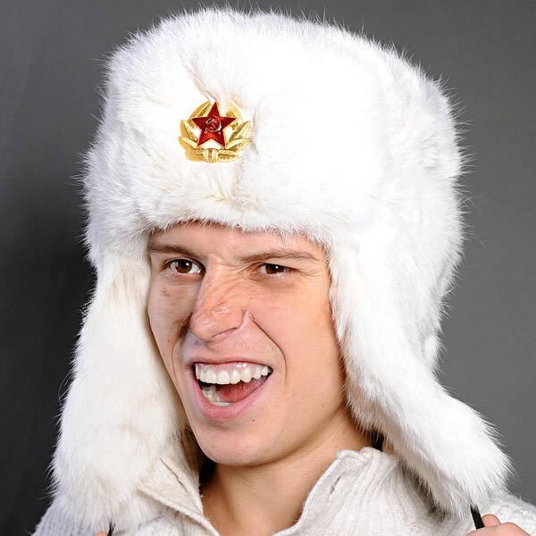 WARM WINTER CAP RUSSIAN TRAPPER HAT SOVIET BADGE MILITARY USHANKA ...