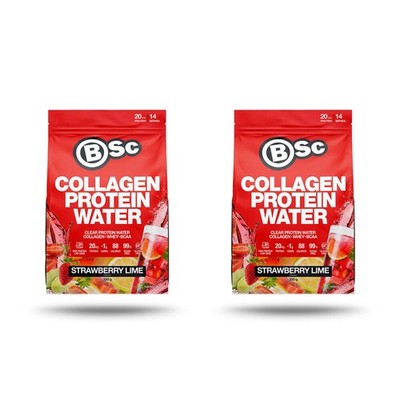 2PK BSc Collagen Protein Water Drink Mix Post Workout 350g Strawberry ...