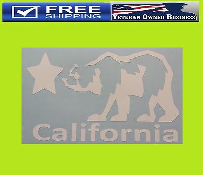 CALIFORNIA STATE NATIVE BEAR VINYL DECAL STICKER Nor Cal So Cal Map ...