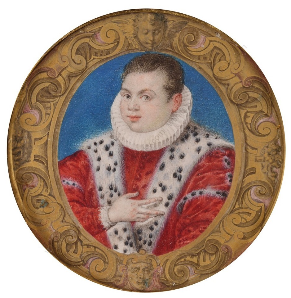 "Portrait of an Italian Prince" large miniature of superior quality ...