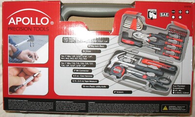 APOLLO PRECISION TOOLS FOR HOUSEHOLD REPAIRS IN MOLDED CASE - 39 Pieces ...
