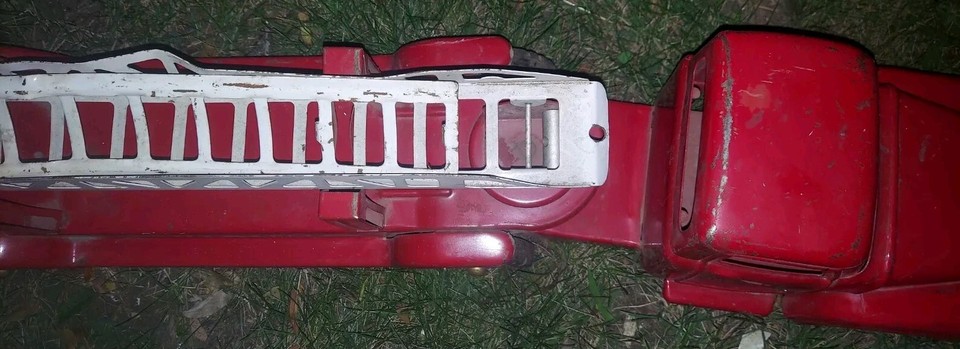Buddy L Extension Ladder Trailer Fire Truck Steel 29" AS IS | eBay