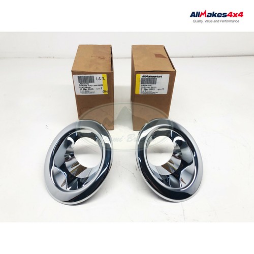 LAND ROVER FOG LAMP LIGHT BEZEL SET CHROME LH RH LR2 LR003870 LR004164 ...