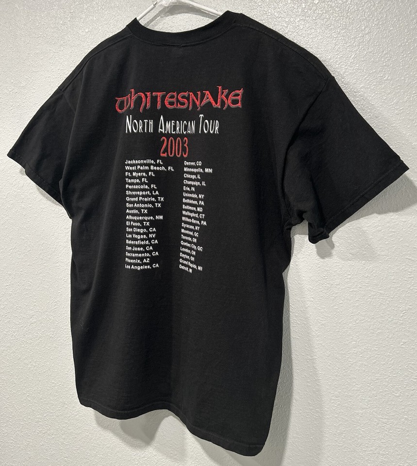Vintage 2003 Whitesnake T-Shirt Men's XL Black North American Tour Y2K ...