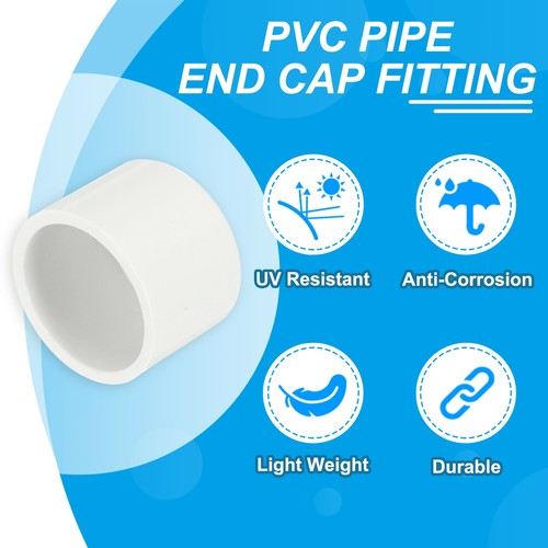 6 Pack 1" PVC Pipe End Cap Fitting for Build Furniture DIY, White ...