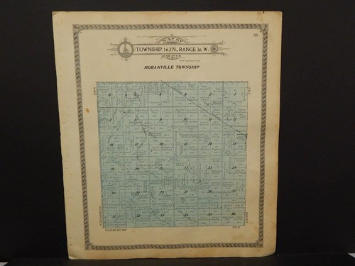 Minnesota Roseau County Map Moranville or Warroad Township 1913 Dbl ...
