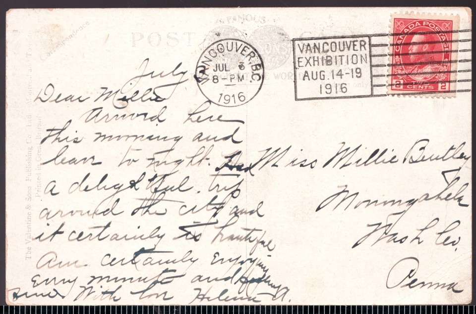 1916 Color Litho Postcard - Posted - Wigwam Inn, North Arm, Vancouver B ...