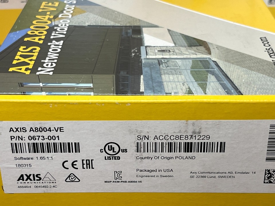 AXIS A8004-VE Network Video Door Station, NEW SEALED, Ready To Ship | eBay