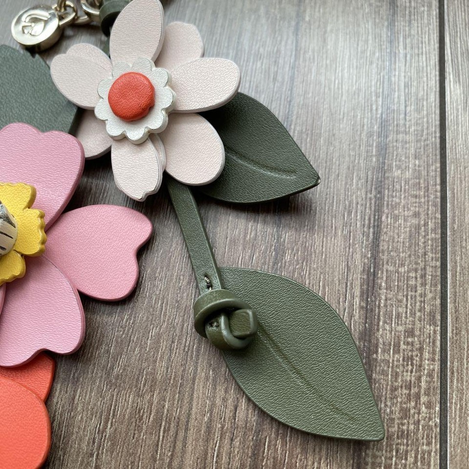Kate Spade Petal Flower Key ring charm Bag Charm Key Fob Orange Pink Used Japan | eBay