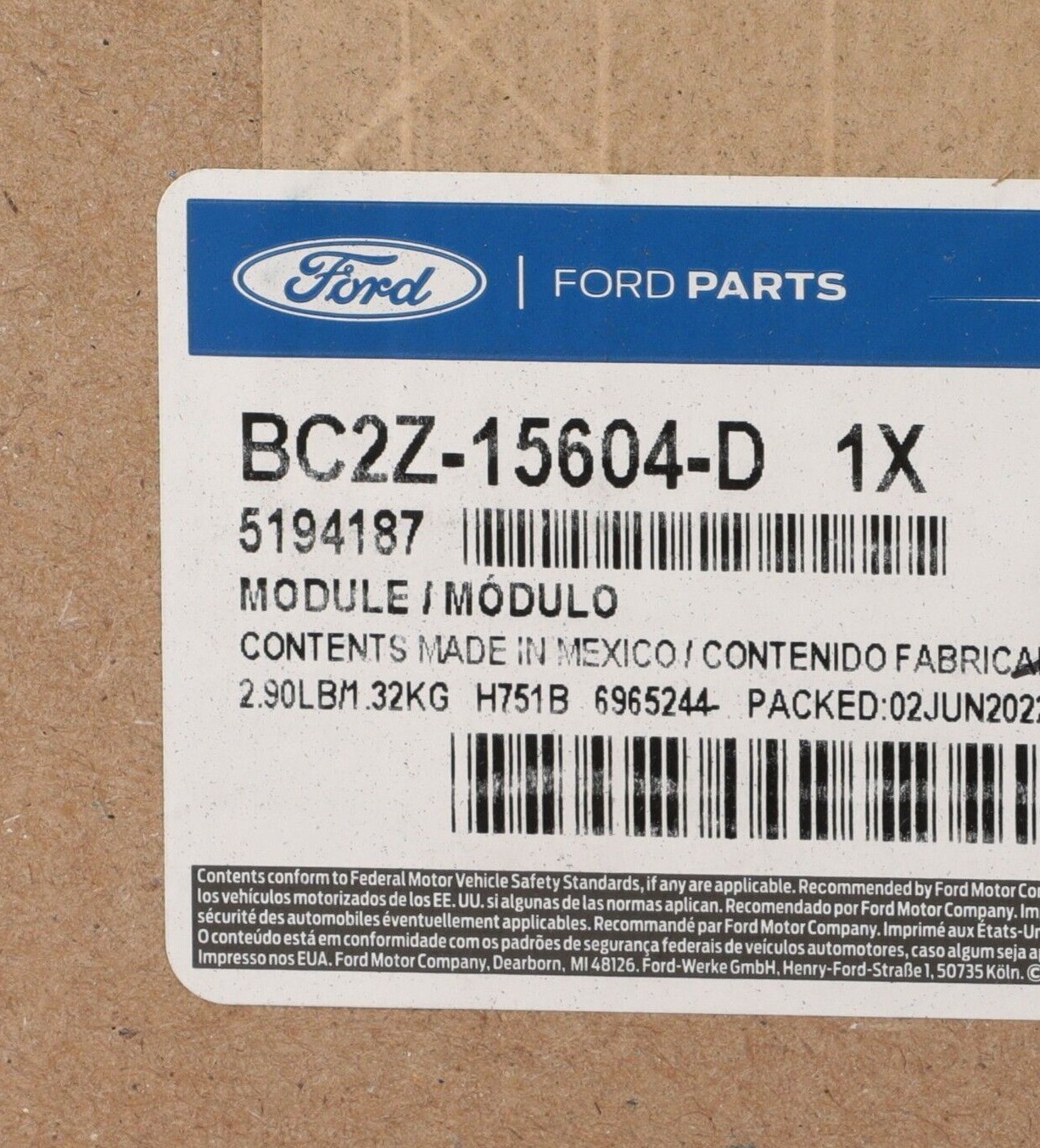 Ford BC2Z15604D Genuine OEM Control Module for sale online | eBay