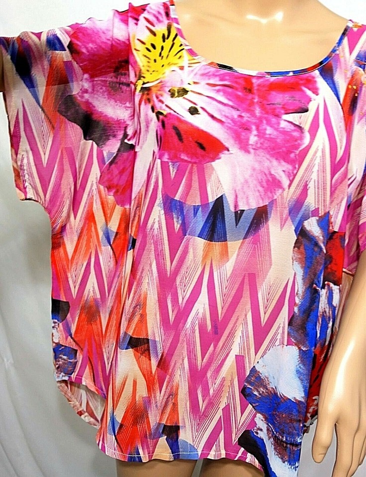 Unique Spectrum Women Plus Size 1x 2x 3x Hi Lo Chiffon Tunic Top Blouse ...