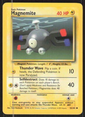 Pokemon TCG Base Set #053/102 Magnemite LP | eBay