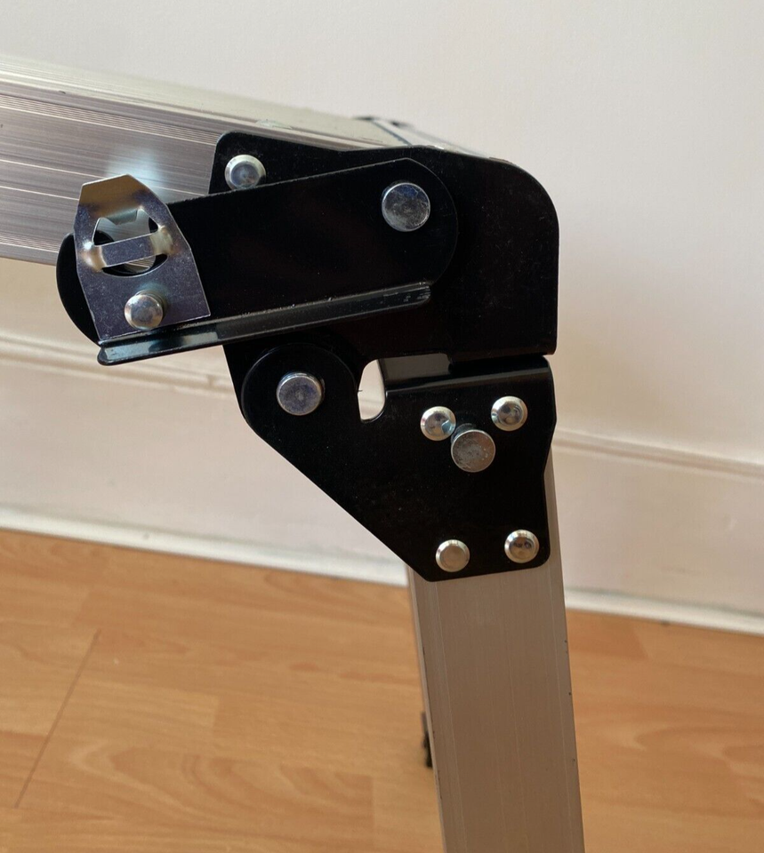 760mm Heavy Duty Aluminium Hop Up Step Ladder Folding Stool Work Bench ...