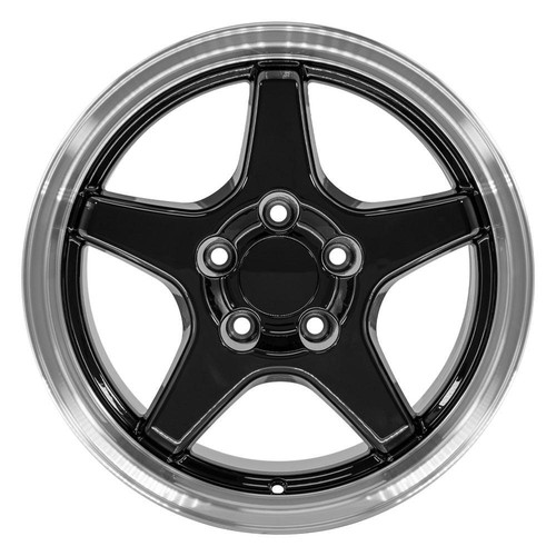 Black 17x9.5 & 17x11 Staggered Rims SET 5x120 Fit C4 Corvette Camaro ...