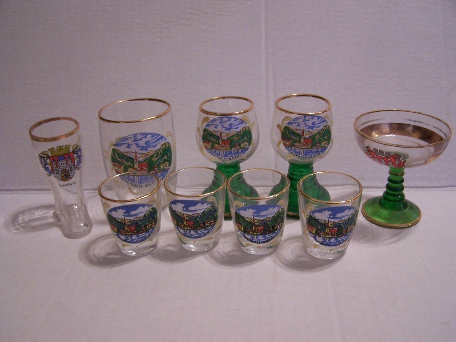 Vintage RARE German Shot Glass Lot Bockling Rottach-Egern Luneburg Boot ...