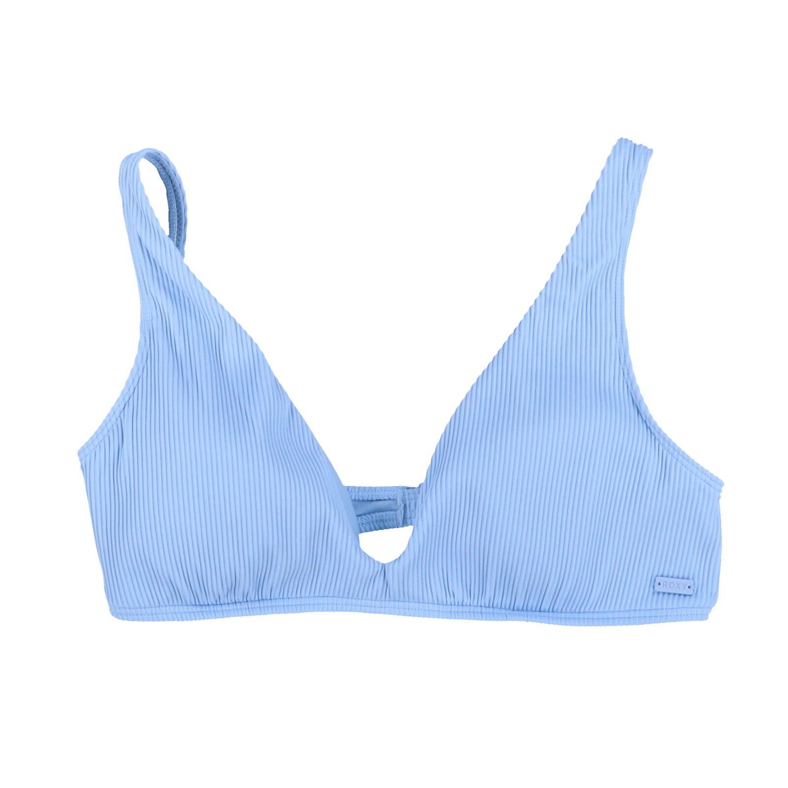 Roxy Juniors Bikini Top Traingle Swimsuit Ribbed Powder Blue Medium New ...